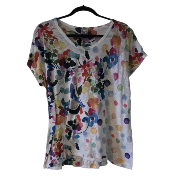 Et' Lois | Tops | Et Lois Watercolor Floral Pattern Blouse Sz Xl | Poshmark